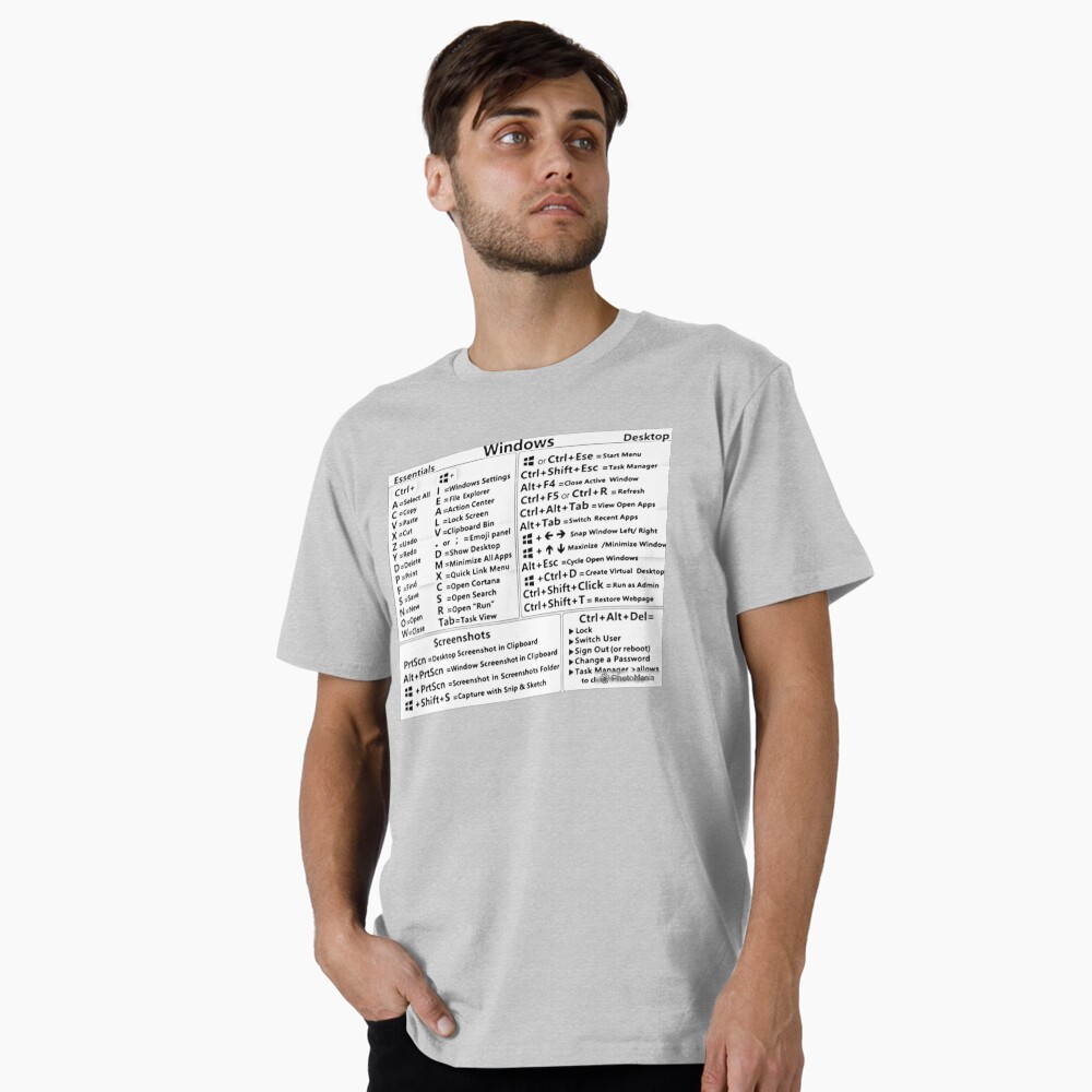 "Windows Computer Shortcut Keys (Black & White)" Sticker for Sale by RENAGADE4LYF | Redbubble