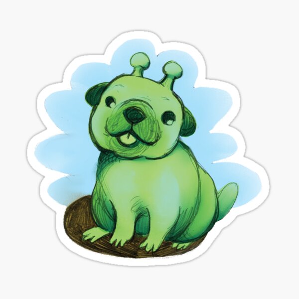 "Alien Pug Meme" Sticker for Sale by Bailey Brown | Redbubble