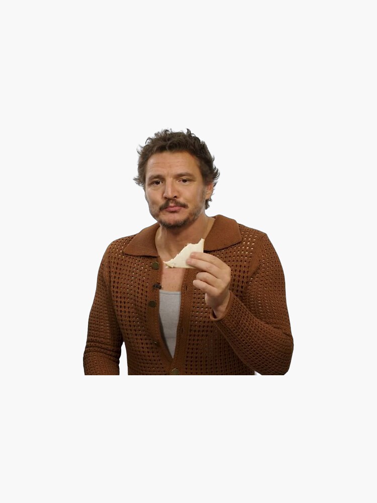 "pedro pascal eating sandwich" Sticker for Sale by charlieseel | Redbubble