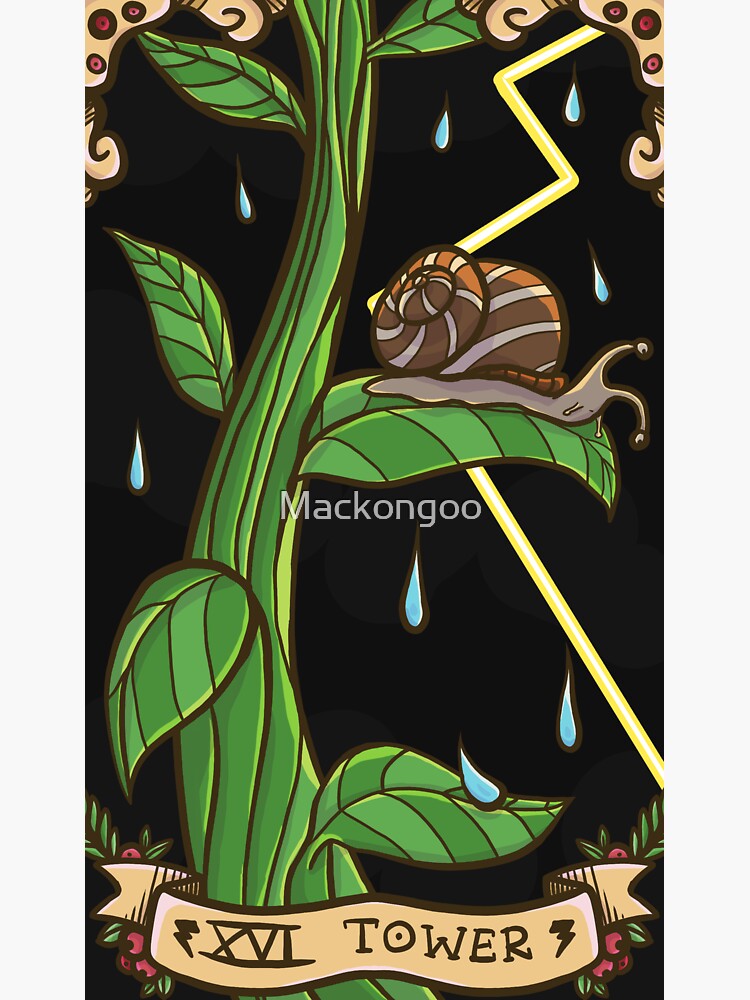 "Snail Tower Tarot Card" Sticker for Sale by Mackongoo | Redbubble