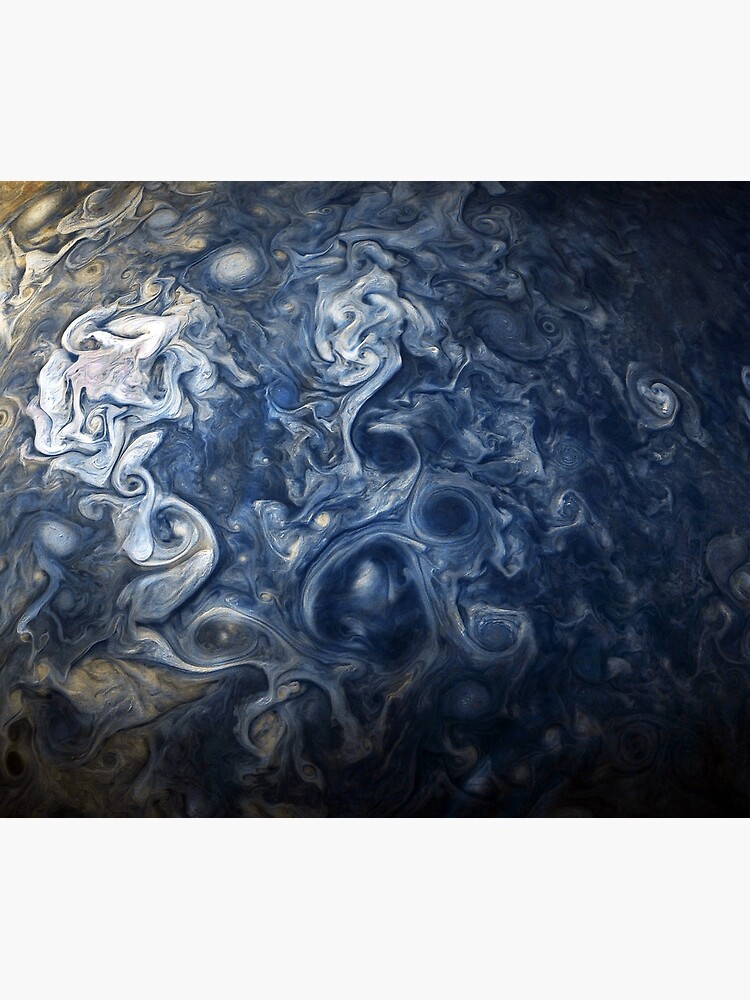 "Swirling Blue Clouds of Planet Jupiter from Juno Cam" Framed Art Print ...