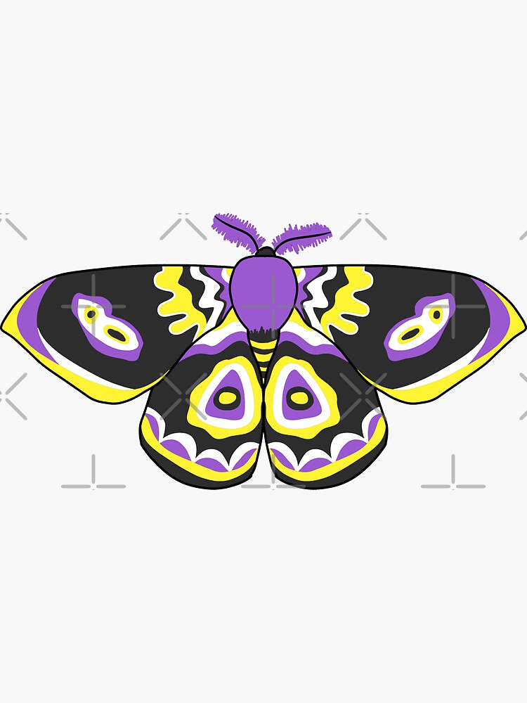 "Non-Binary Pride Moth " Sticker for Sale by Fave101 | Redbubble