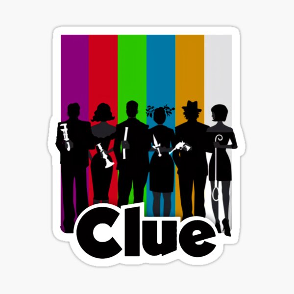 "Classic Clue Movie" Sticker for Sale by wirsanka | Redbubble