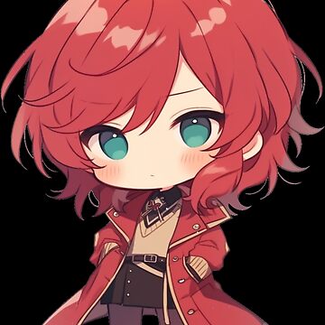 "Stylish Red Haired Anime Chibi " Sticker for Sale by ScarletClover ...