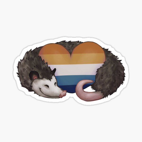 "Heart Opossum Aro-Ace Flag" Sticker for Sale by ochrecrow | Redbubble