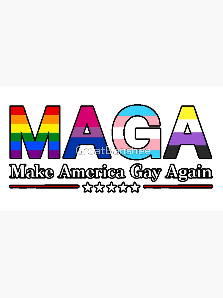 "MAGA: Make America Gay Again w/ Black Outline" Cap for Sale by ...