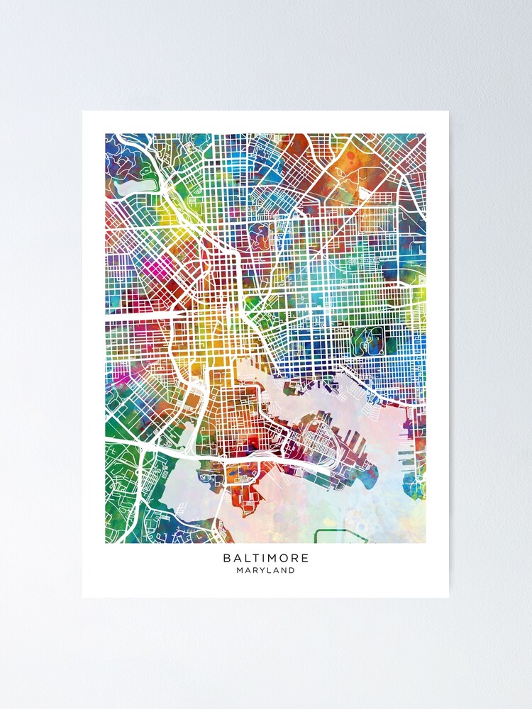 Mapa De Calles De Baltimore, Maryland Baltimore City & County Street