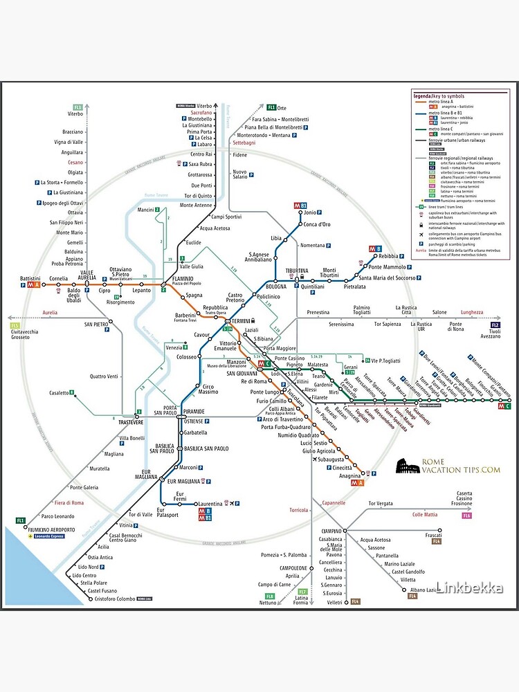 "Rome City Transport Bus Train Map" Poster for Sale by Linkbekka ...