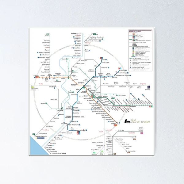 Metro Bus Routes Rome Italy Map