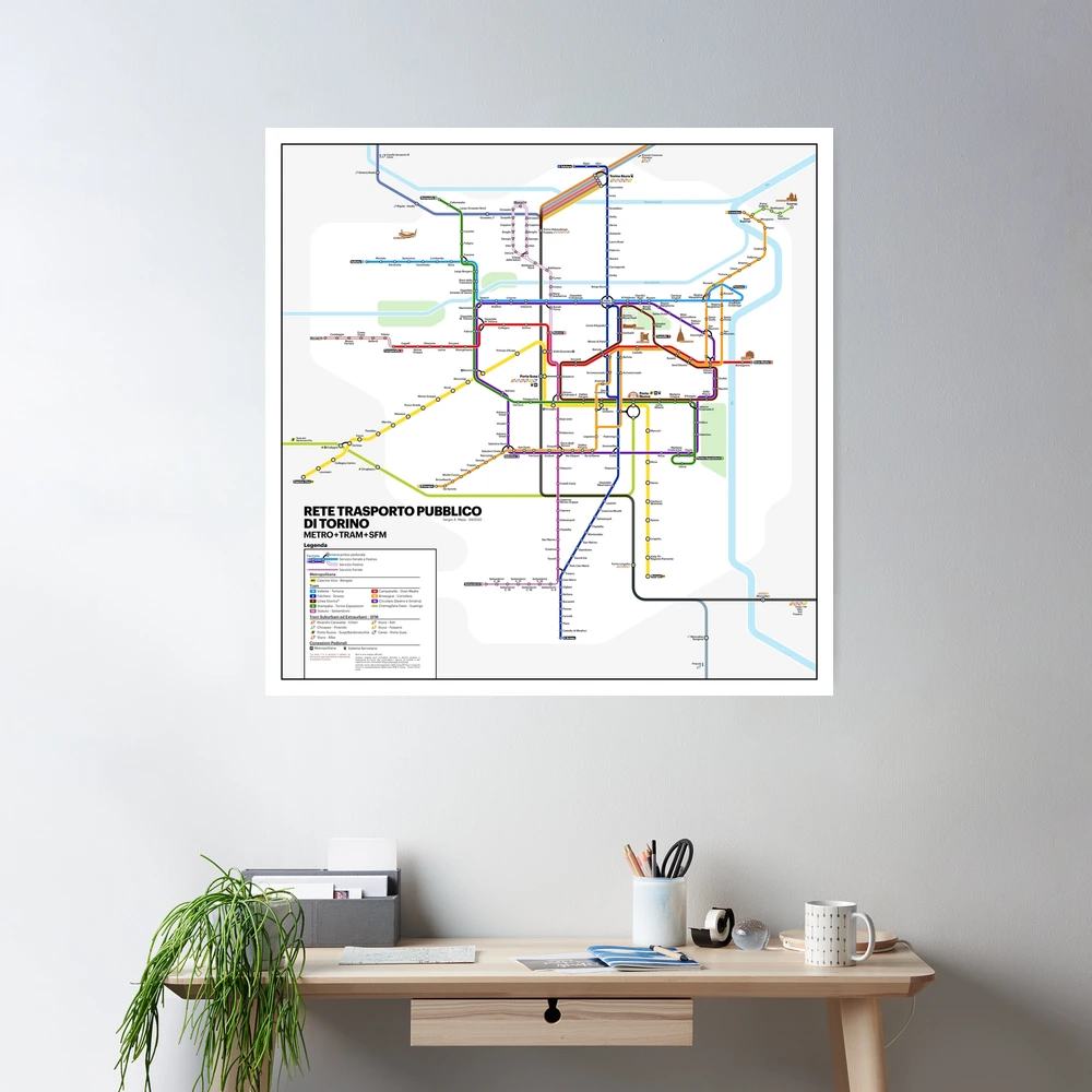 Turin Transport Map Italy Tram Metro And Railway Map