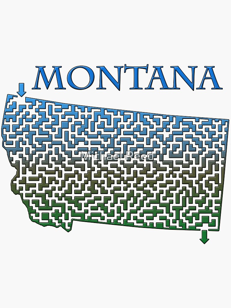 "State of Montana Colorful Maze" Sticker for Sale by gorff | Redbubble