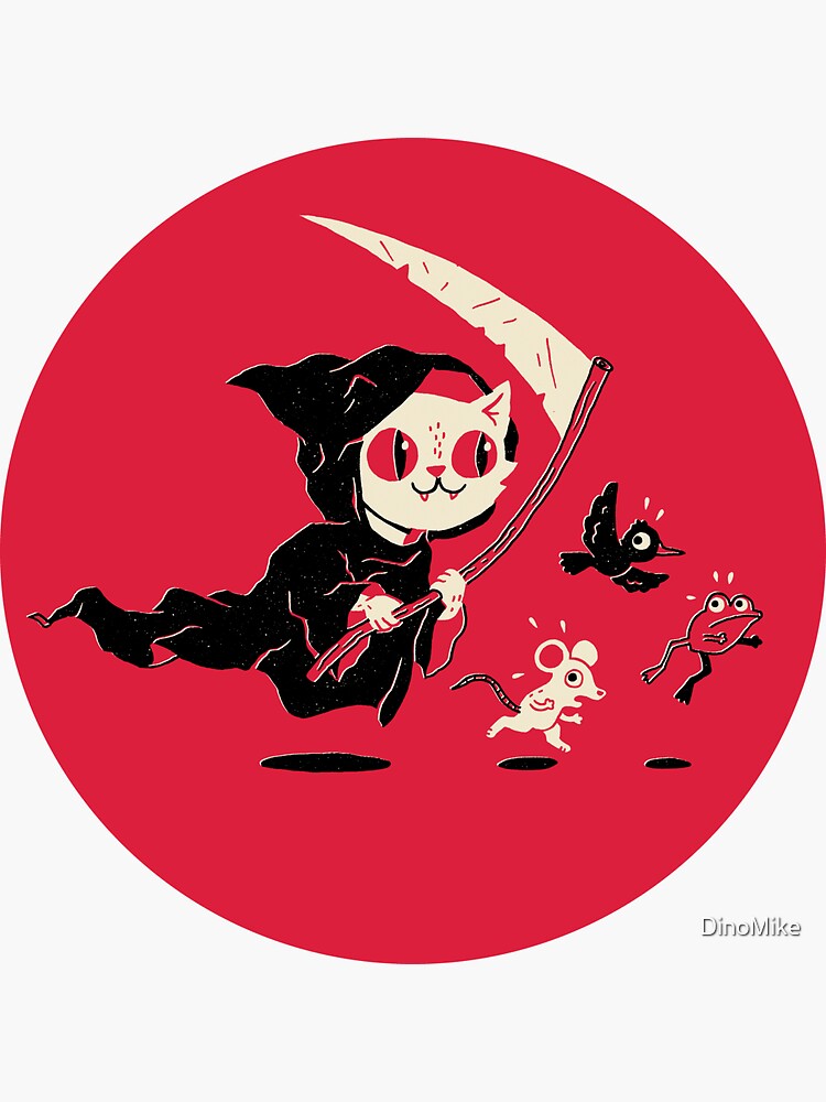 "Death Kitty" Sticker for Sale by DinoMike | Redbubble