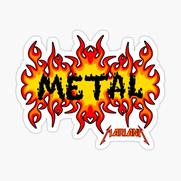 "Heavy Metal Flames Rock and Roll Music Mariann" Sticker for Sale by ...