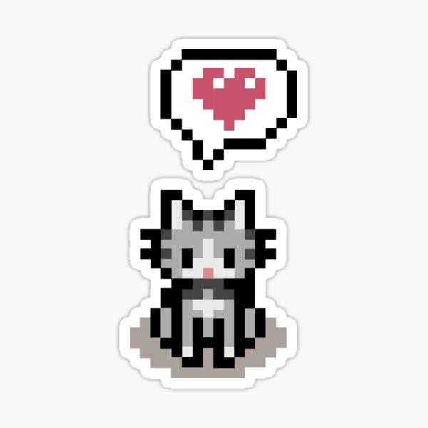 "Pixel Cat " Sticker for Sale by MoriDeco | Redbubble