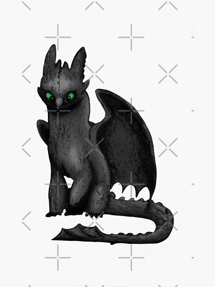 "Toothless Dragon Digital Drawing" Sticker for Sale by gracielynd ...