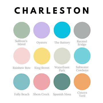 "Charleston Color Palette" Sticker for Sale by annesleyemma | Redbubble