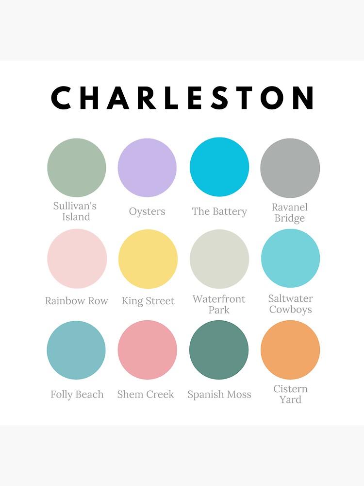 "Charleston Color Palette" Sticker for Sale by annesleyemma | Redbubble