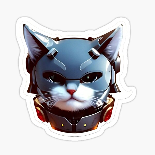"Cute Cat Robot 1 - Cool cat design" Sticker by SheepAttack | Redbubble