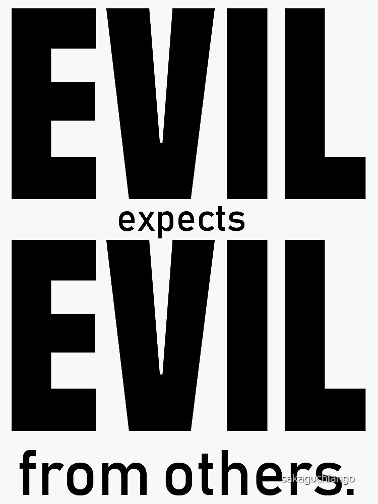 "evil" Sticker for Sale by sakaguchiango | Redbubble
