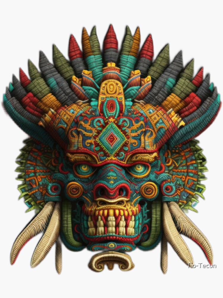 "KUKULKAN mayan god deluxe design made of embroidery textile" Sticker ...