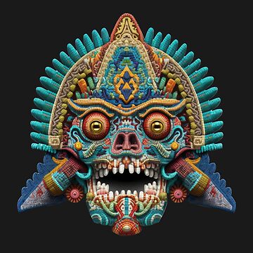 "KUKULKAN mayan god deluxe design made of embroidery textile" Sticker ...