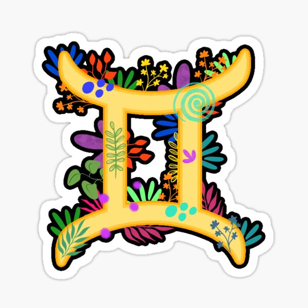 "Floral zodiac sign GEMINI | Gemini zodiac " Sticker for Sale by ...