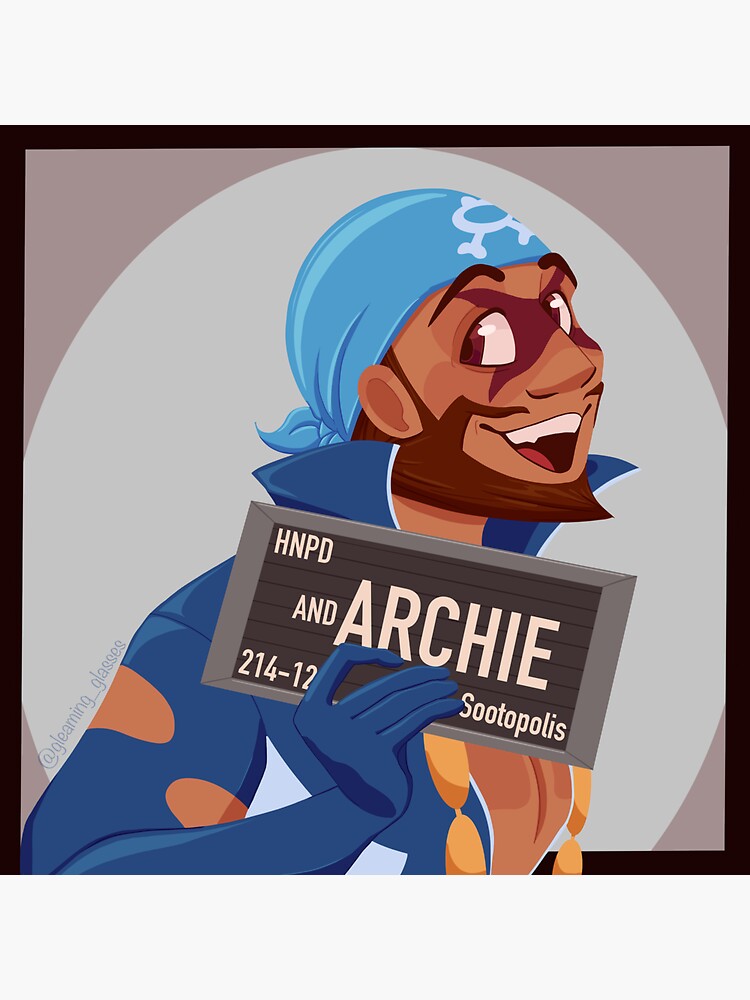 "Archie Mugshot" Sticker for Sale by gleamingglasses | Redbubble