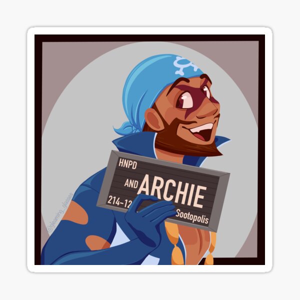 "Archie Mugshot" Sticker for Sale by gleamingglasses | Redbubble