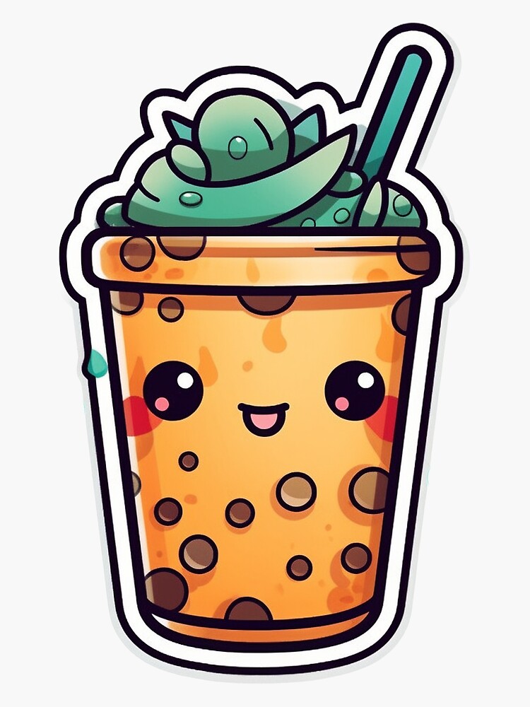 "Cute Boba Tea Sticker" Sticker for Sale by SyntheticColor | Redbubble