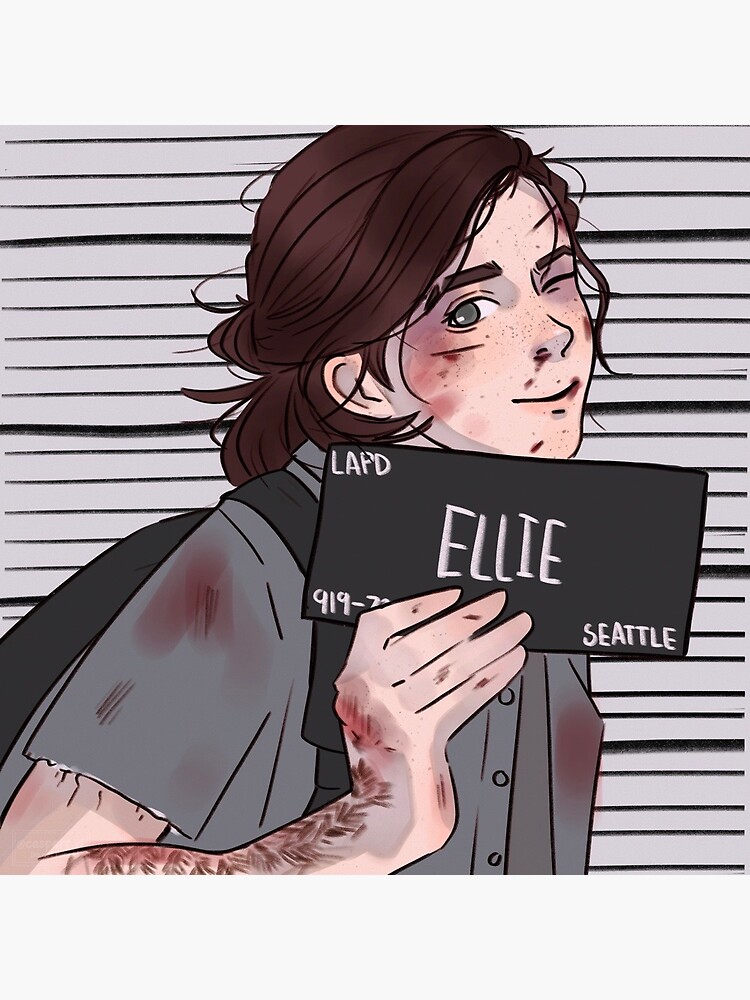 "Ellie Williams Mug Shot " Sticker for Sale by Caspervii | Redbubble