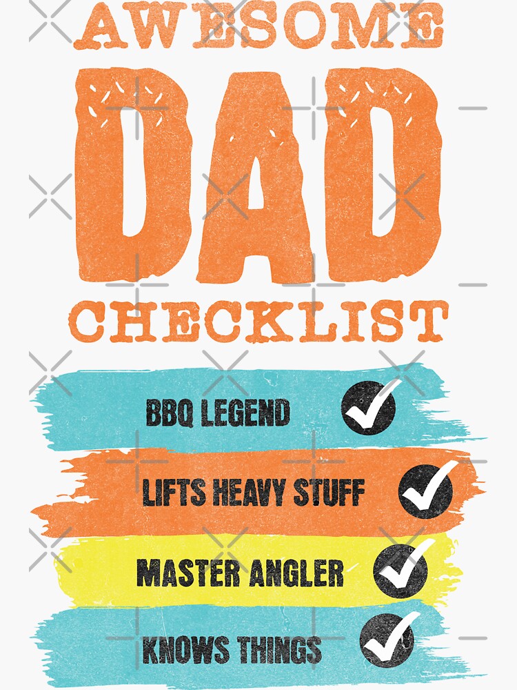 "Awesome Dad Checklist" Sticker for Sale by Beerbony | Redbubble