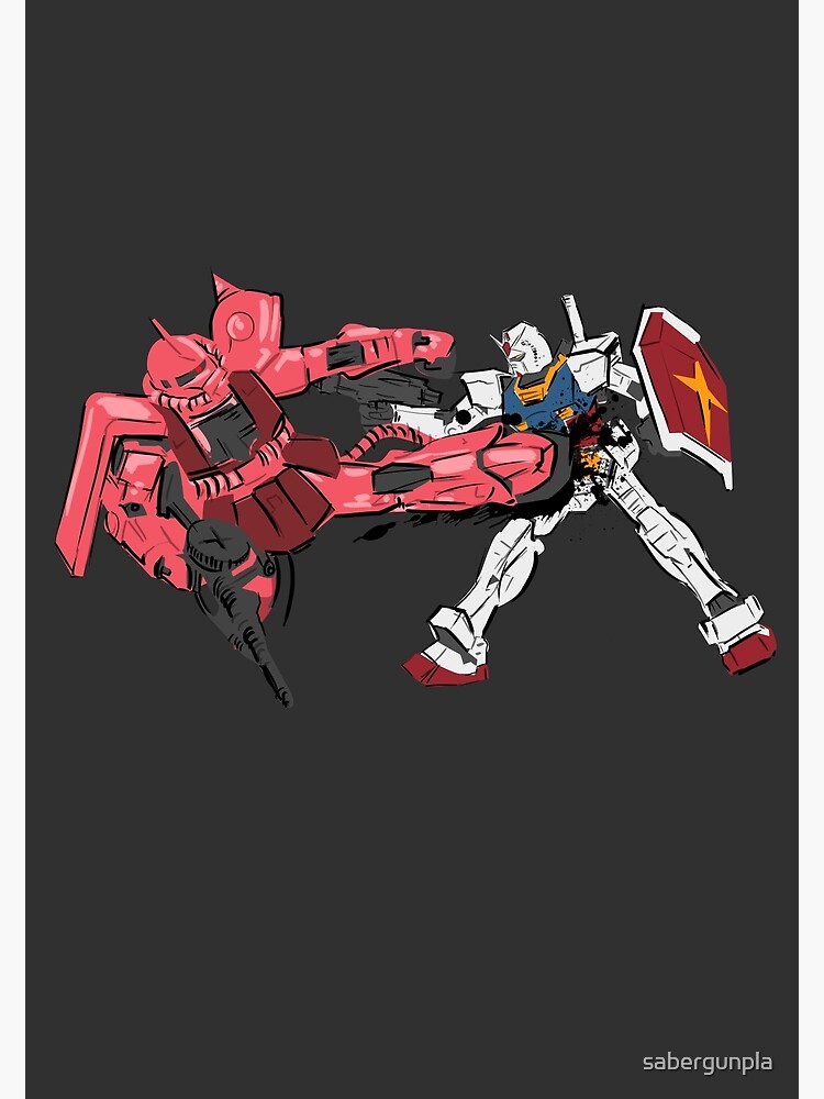 "CHAR'S ZAKU KICK AMURO'S RX-78 2" Poster for Sale by sabergunpla ...