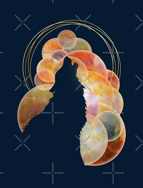 "Galaxy Bubble Wolf" by ntimea | Redbubble