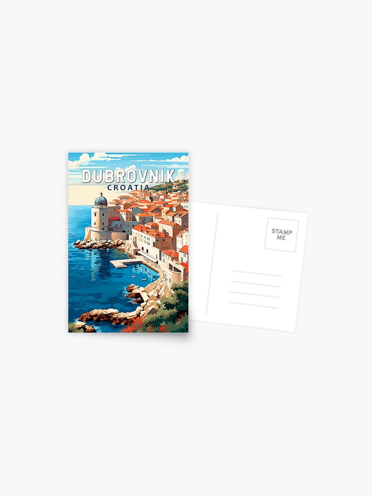"Dubrovnik Croatia Travel Art Vintage" Postcard for Sale by ...