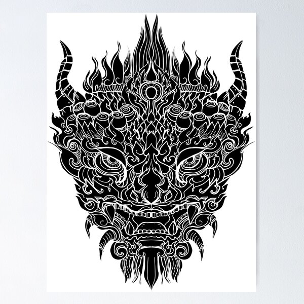 Dibujo Lineal De Lobo Demonio