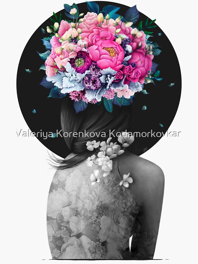 "Infinity of bloom" Sticker for Sale by kodamorkovkart | Redbubble