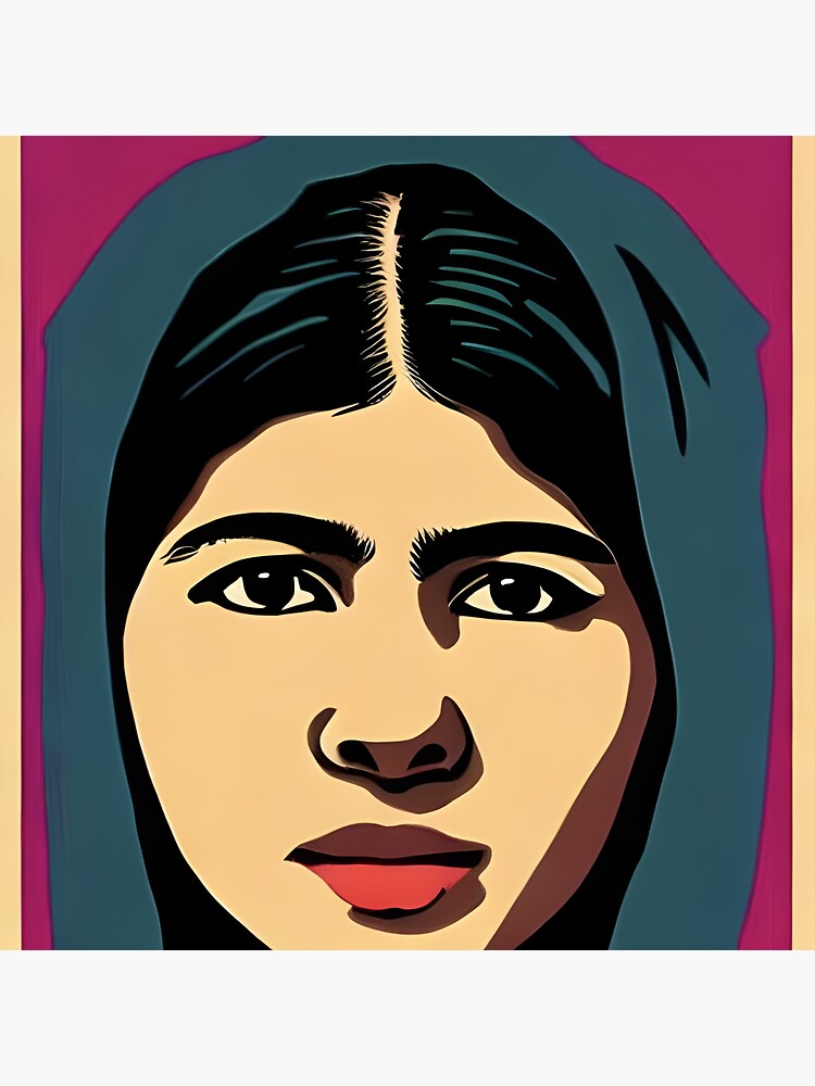 "Digital Art of Malala Yousafzai" Sticker for Sale by Karelvdvd | Redbubble