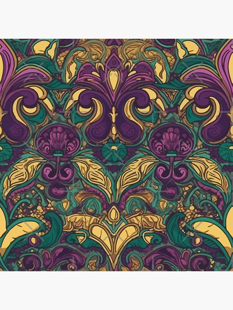 "Mardi Gras Pattern 1" Sticker for Sale by muskitt | Redbubble