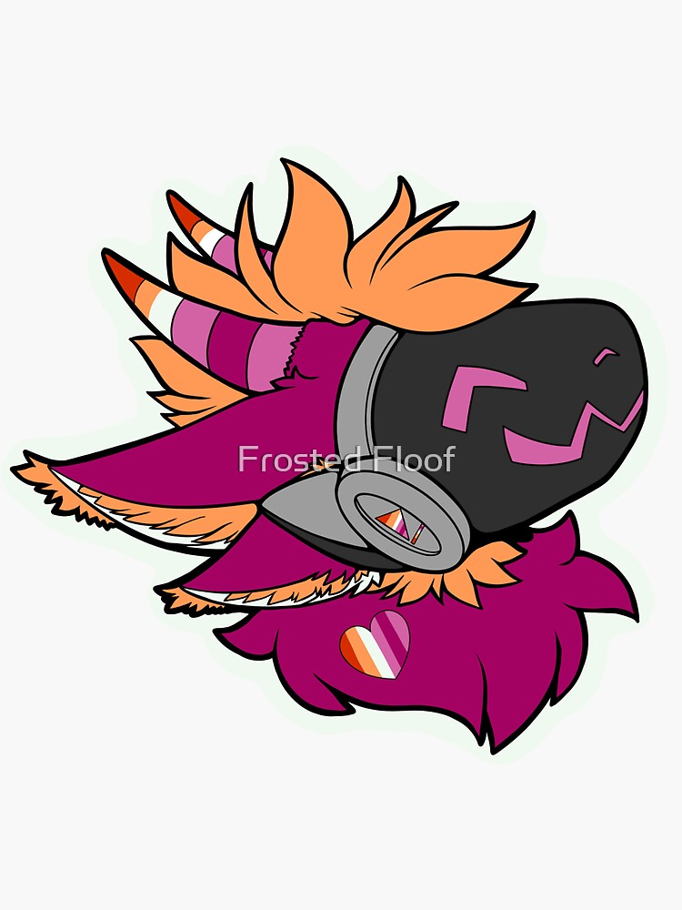 "Lesbian Pride Protogen 2.0" Sticker for Sale by Markifloof Makes ...