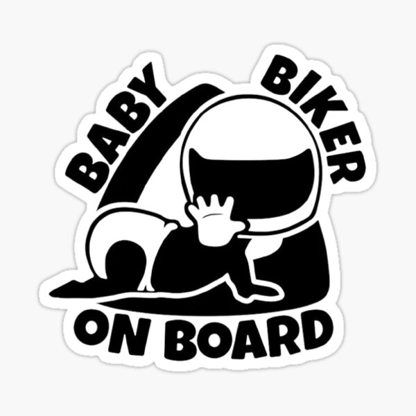 "Baby Biker on Board" Sticker by Sam-Shop42 | Redbubble