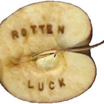 "Rotten Luck Apple" Sticker for Sale by lizziesartshop | Redbubble