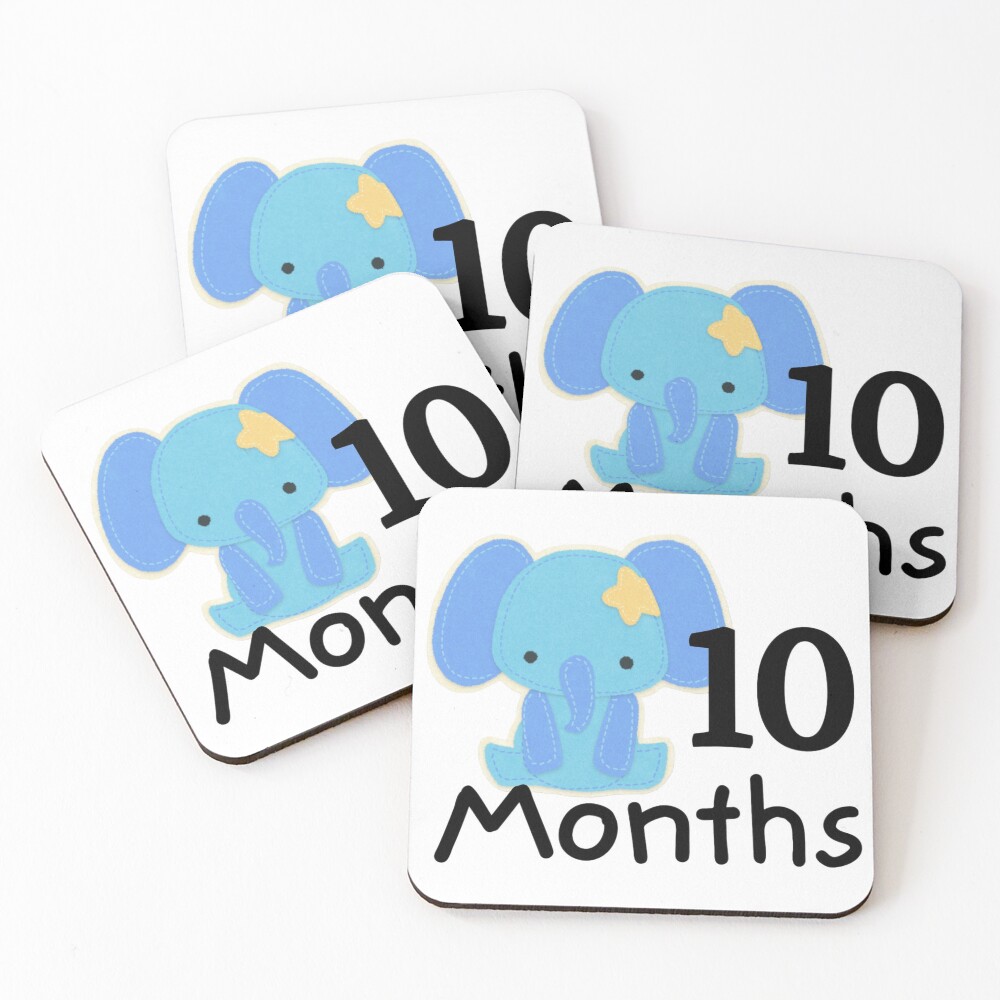 "10 Months Baby Milestones Boy Elephant Blue " Sticker for Sale by ...