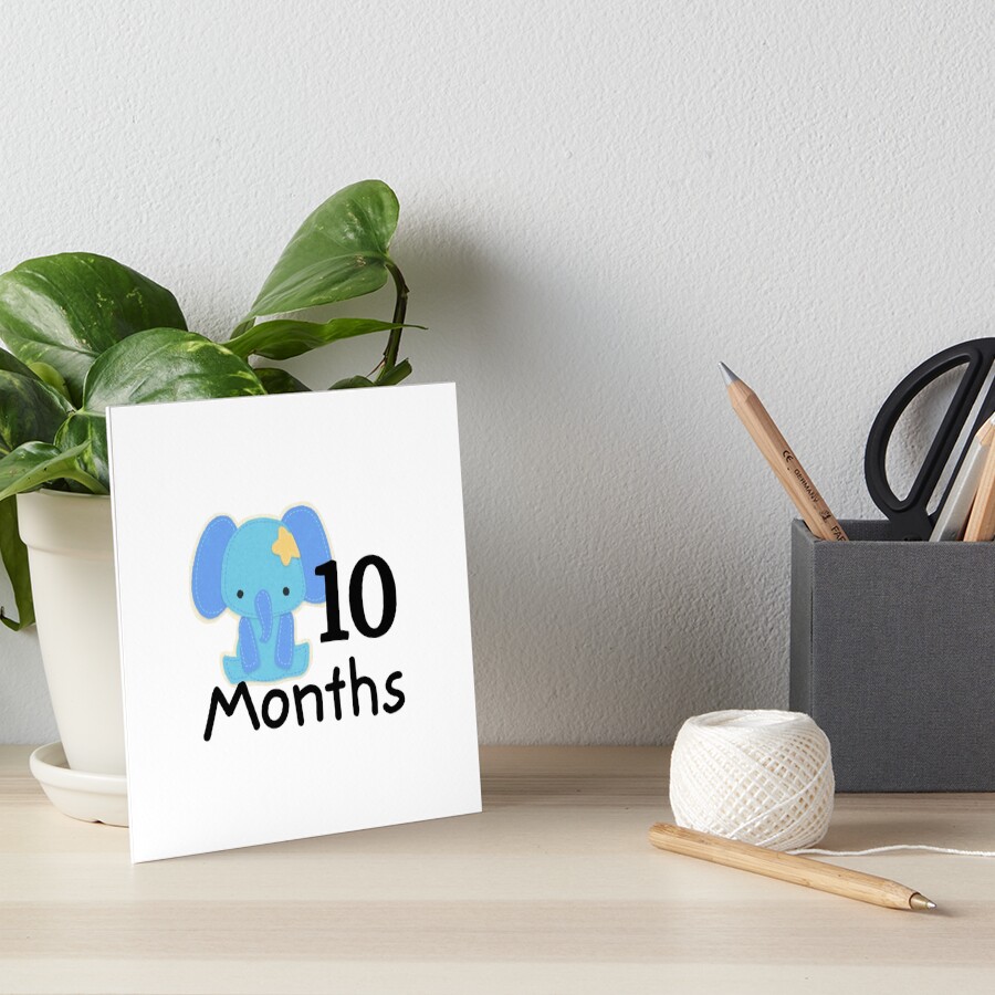 "10 Months Baby Milestones Boy Elephant Blue " Sticker for Sale by ...