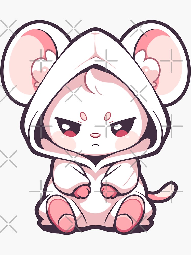 "grumpy mouse" Sticker for Sale by KawaiiEdition | Redbubble