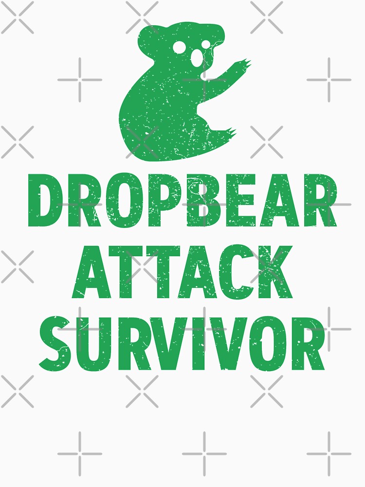 "Dropbear Attack Survivor" T-shirt for Sale by teesaurus | Redbubble ...