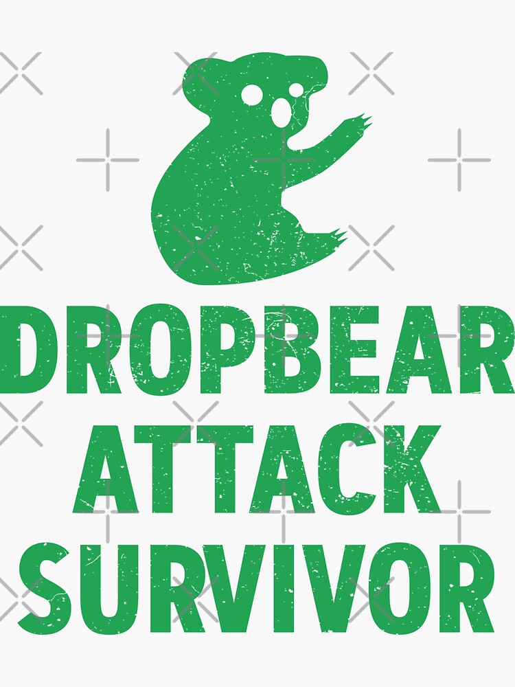 "Dropbear Attack Survivor" Sticker for Sale by teesaurus | Redbubble