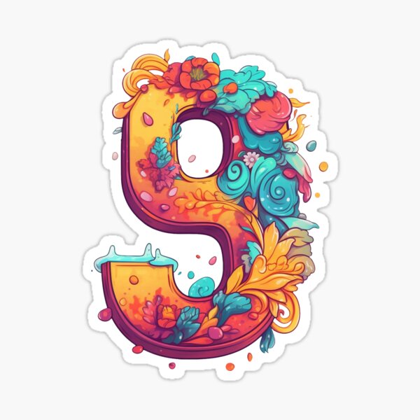 "Number 9 orange color covered with leaves" Sticker for Sale by ...