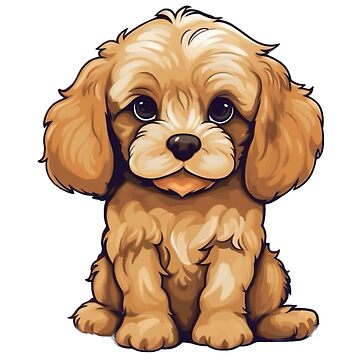 "Cute Cartoon Apricot Cavapoo Puppy Dog" Sticker for Sale by EpicFoxArt ...