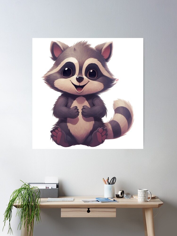 Dessin Animé Mignon De Bébé Raton Laveur Raton Laveur Amusant S'est
