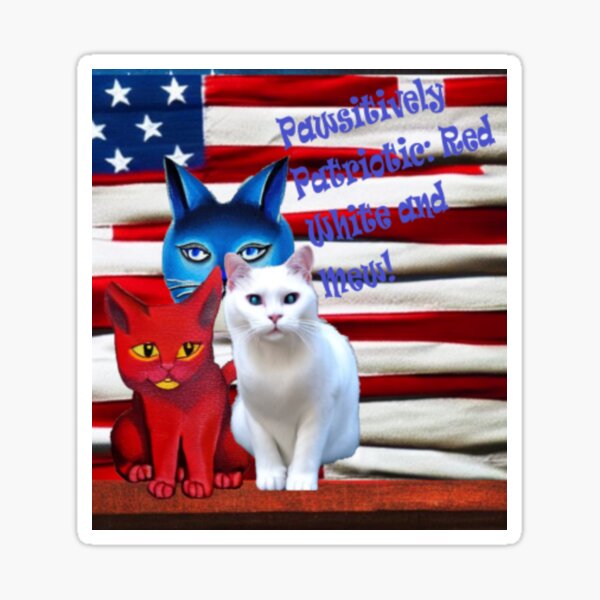 "Cat Patriotic of America" Sticker for Sale by ZAMIAH | Redbubble